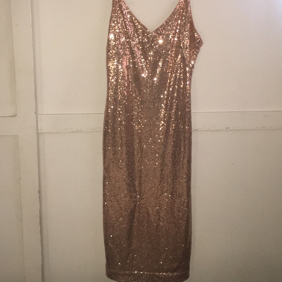 SHEIN | Dresses | Shein Rose Gold Dress | Poshmark
